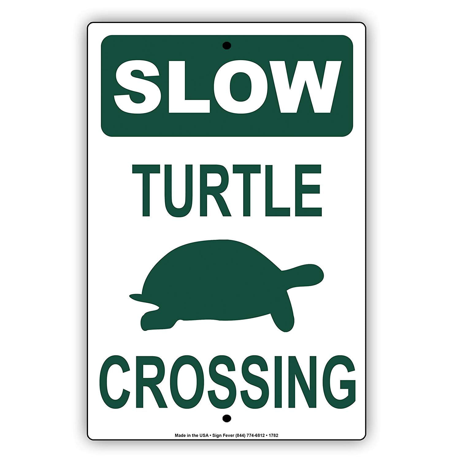 Slow Turtle Crossing with Graphic No Speeding Hilarious Epic Funny ...