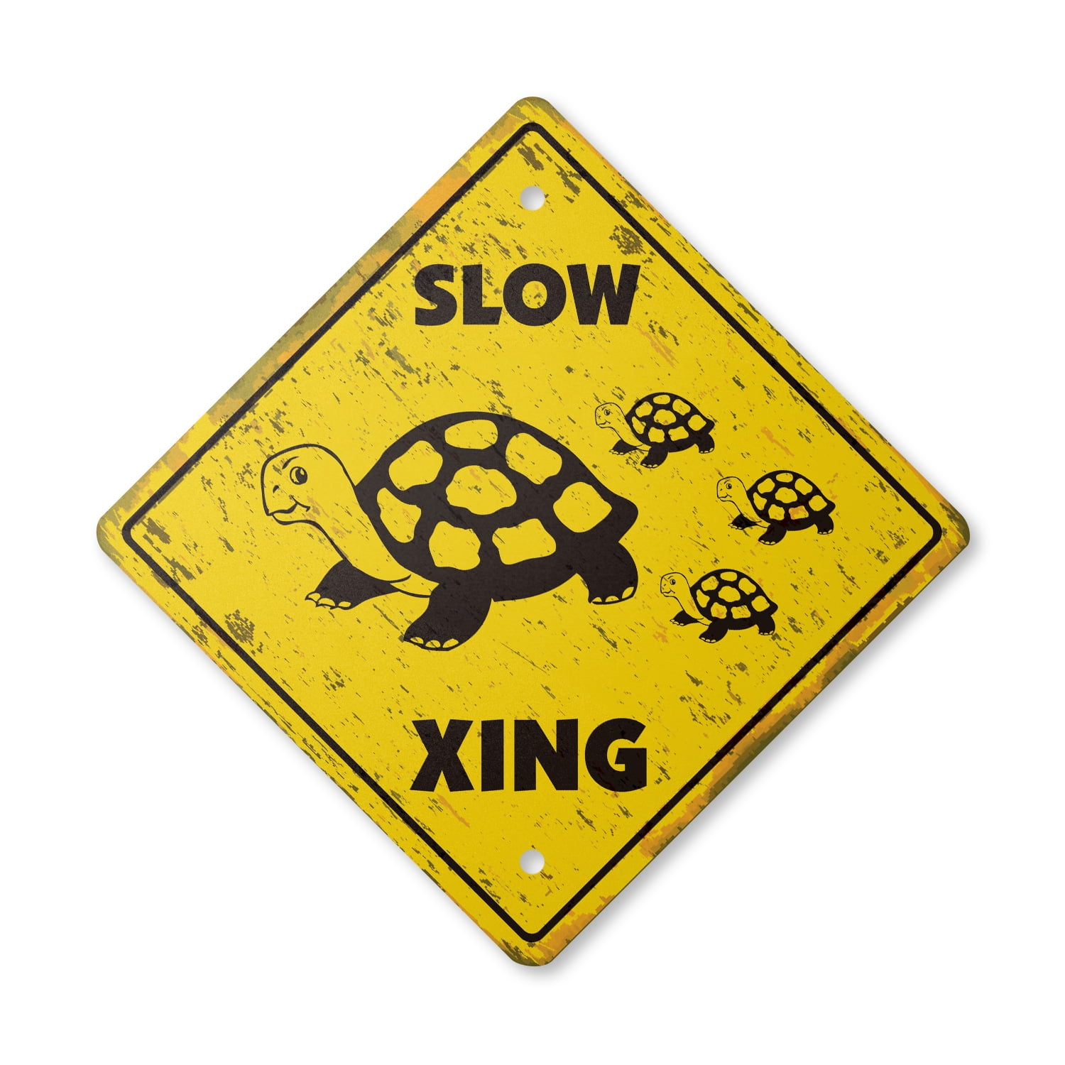 Slow Turtle Vintage Crossing Sign Zone Xing | Indoor/Outdoor Plastic ...