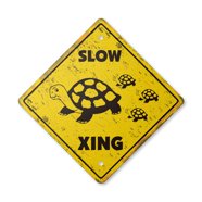 Caution Slow Turtle Crossing Funny Tin Metal Hwy Sign Yard Garden Decor ...