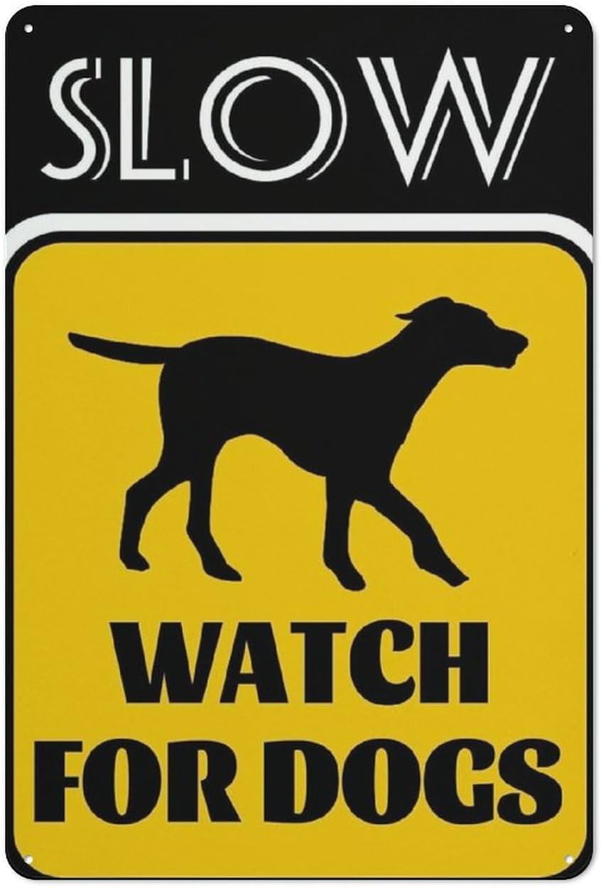 Slow Watch For Dogs Sign Slow Down Dogs at Play Signs Metal Reflective ...
