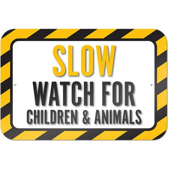 Slow 15 MPH Children And Animals At Play Sign - Walmart.com