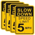 Slow down Speed Limit 5MPH Sign (4 Pack),12" X 18" Rust Free Aluminum ...