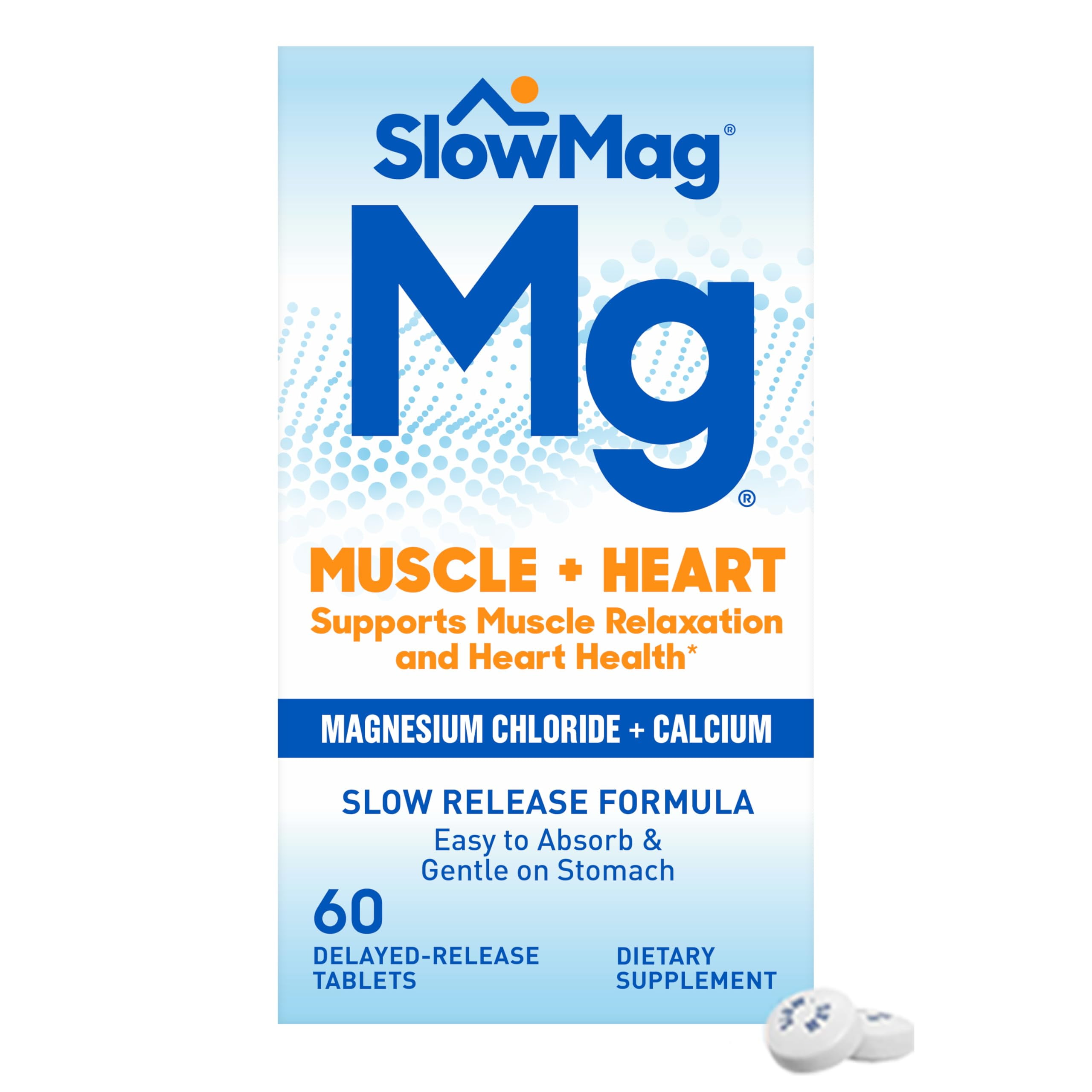 SlowMag Muscle + Heart Magnesium Chloride with Calcium Supplement to ...