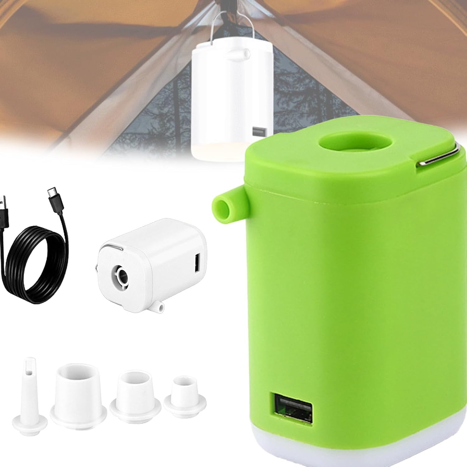 Slowowing Mini Air Pump, Slowowing Mini Portable Air Pump with Light, 4 ...