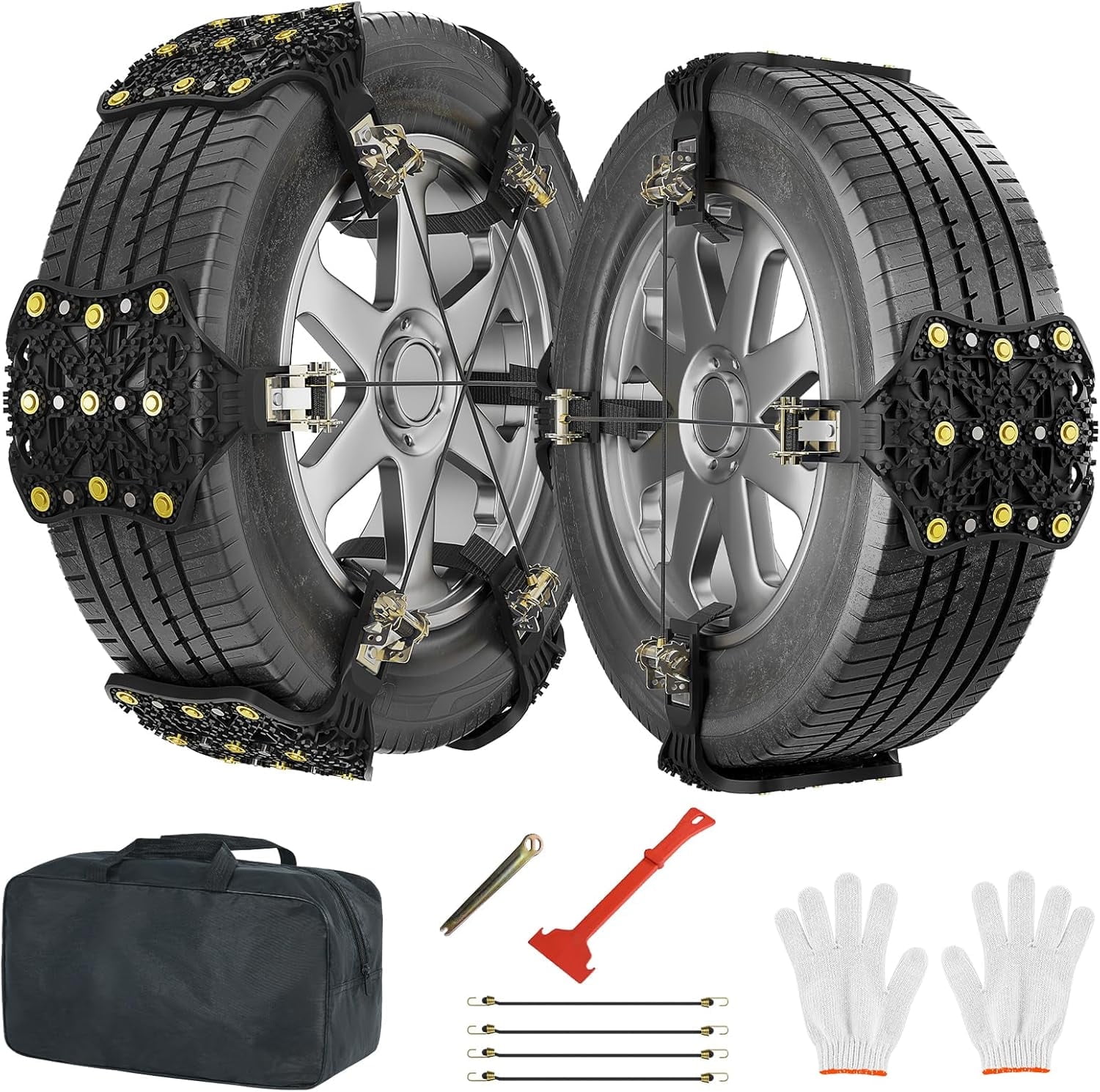 Slsy 10 Packs TPU Tire Snow Chains, Antiskid Tire Chains for Cars/SUVs ...