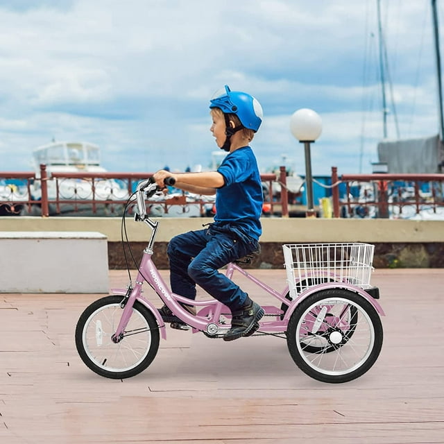 Slsy 16 inch Heavy Duty Tricycle for Beginners, Single Speed 3 Wheel ...