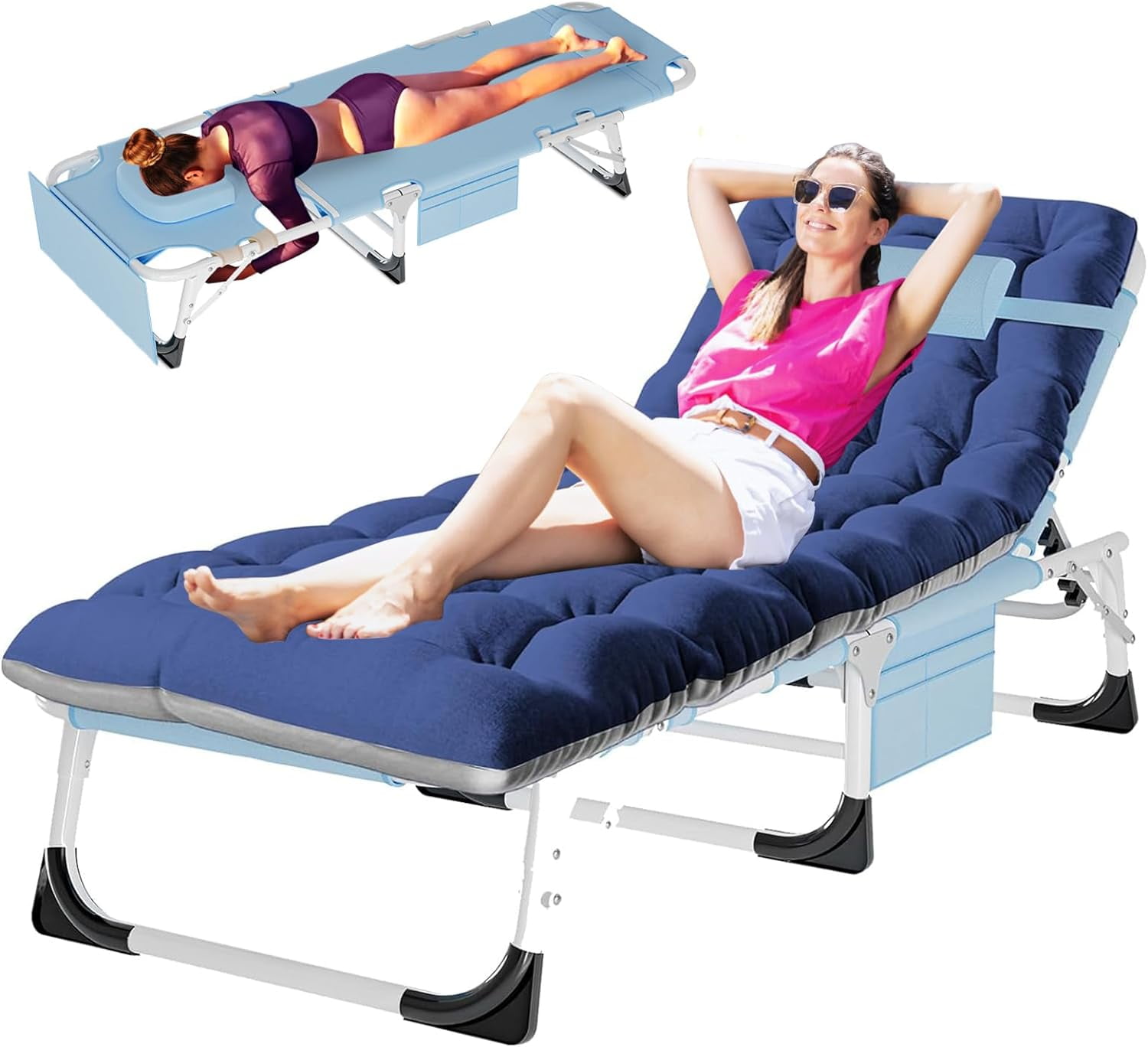 Slsy 2PACK Sun Tanning Chair 3in1 with Heavy Duty, Adjustable, Face Arm ...