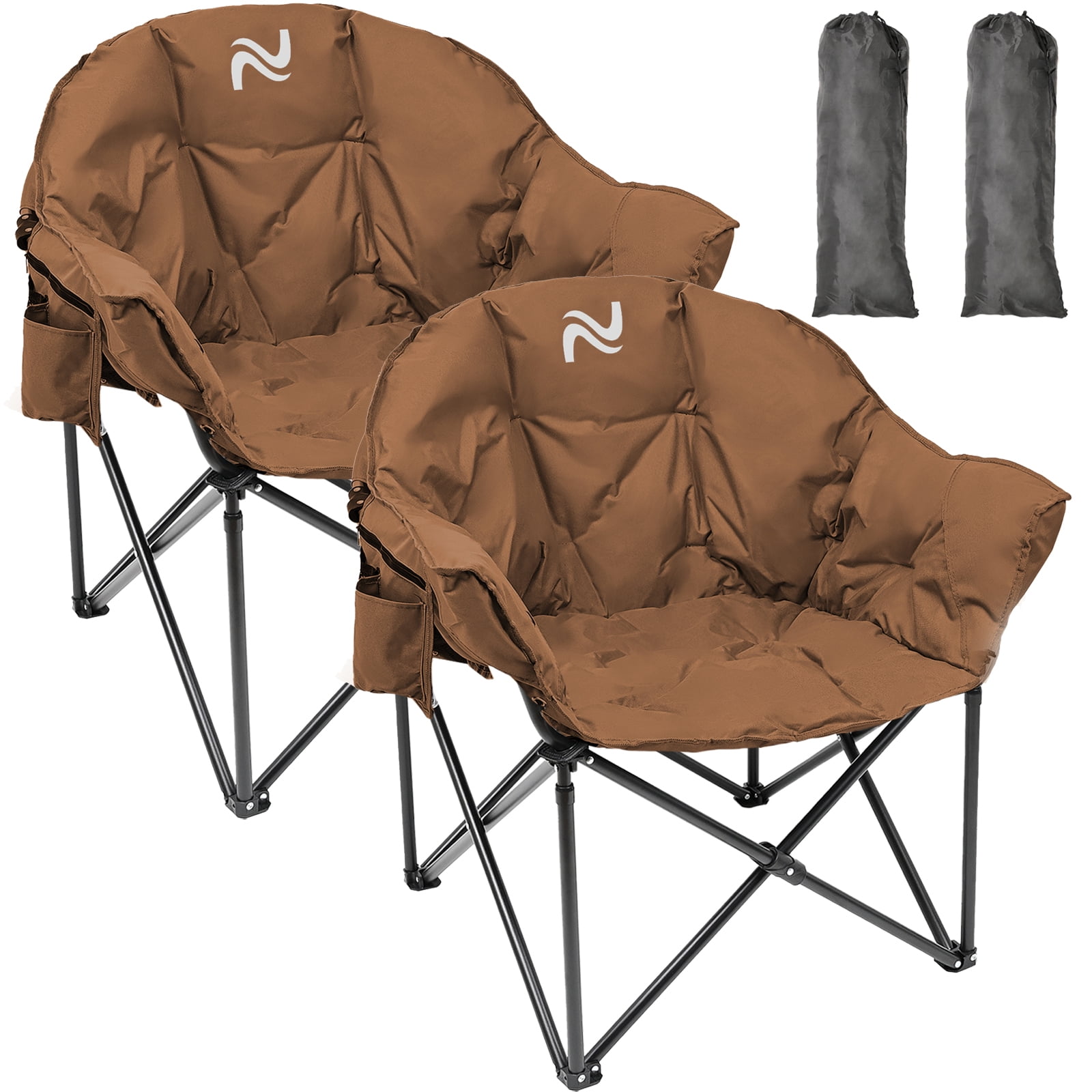 Slsy 2PACK Oversized Camping Chair, Folding Moon Saucer Chair for ...