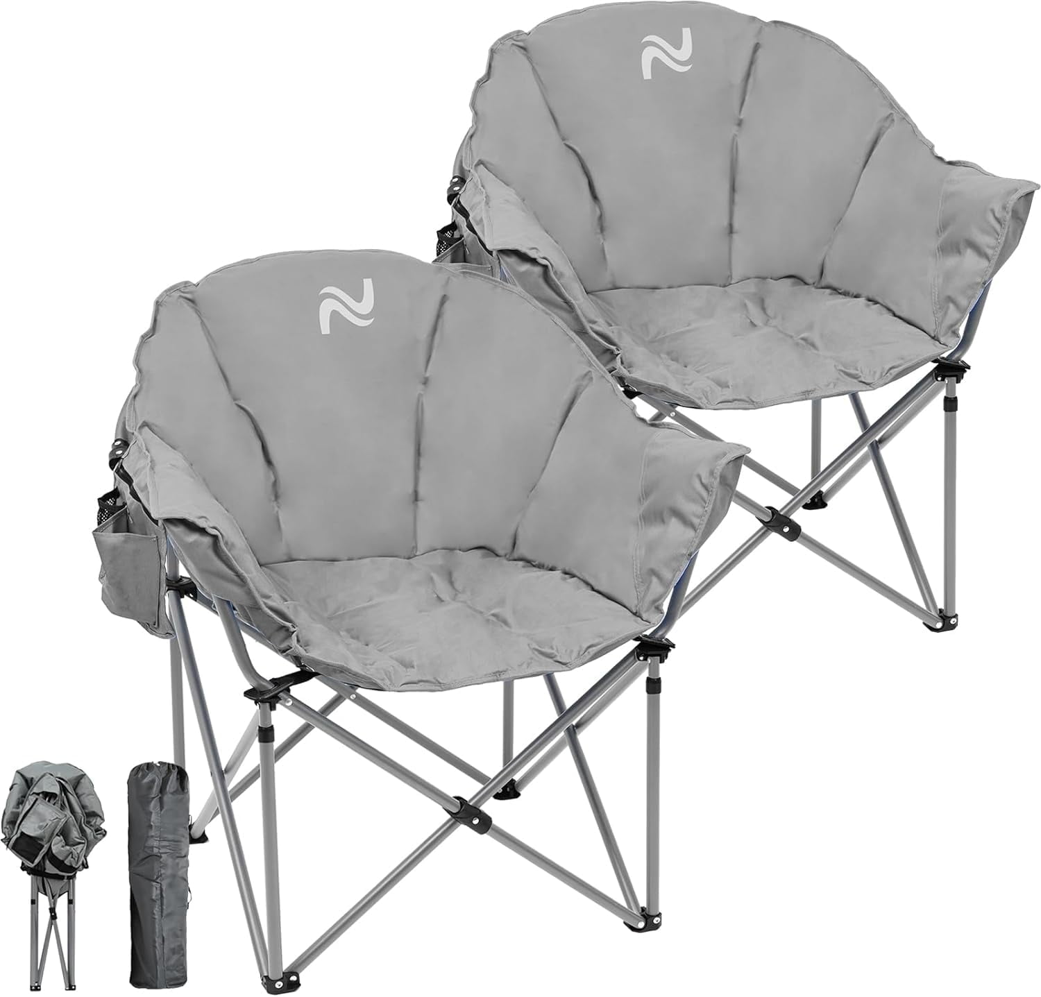Slsy 2PACK Oversized Camping Chair, Folding Moon Saucer Chair for ...