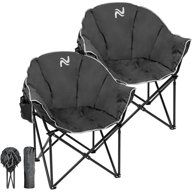 Slsy 2PACK Oversized Camping Chair, Folding Moon Saucer Chair for ...