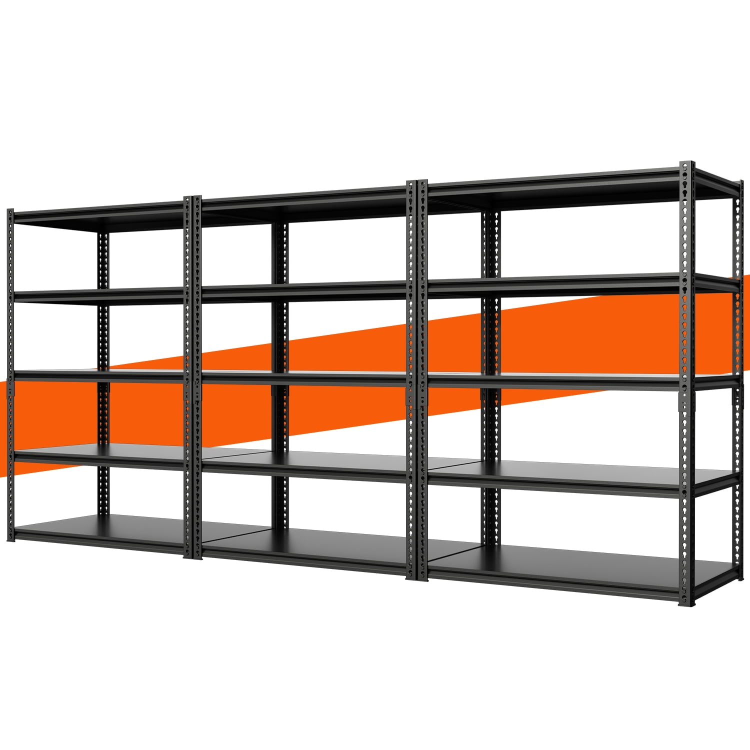 Slsy 5-Tier Adjustable Heavy Duty Steel Shelving Unit, 72"H x 36"W x 18 ...