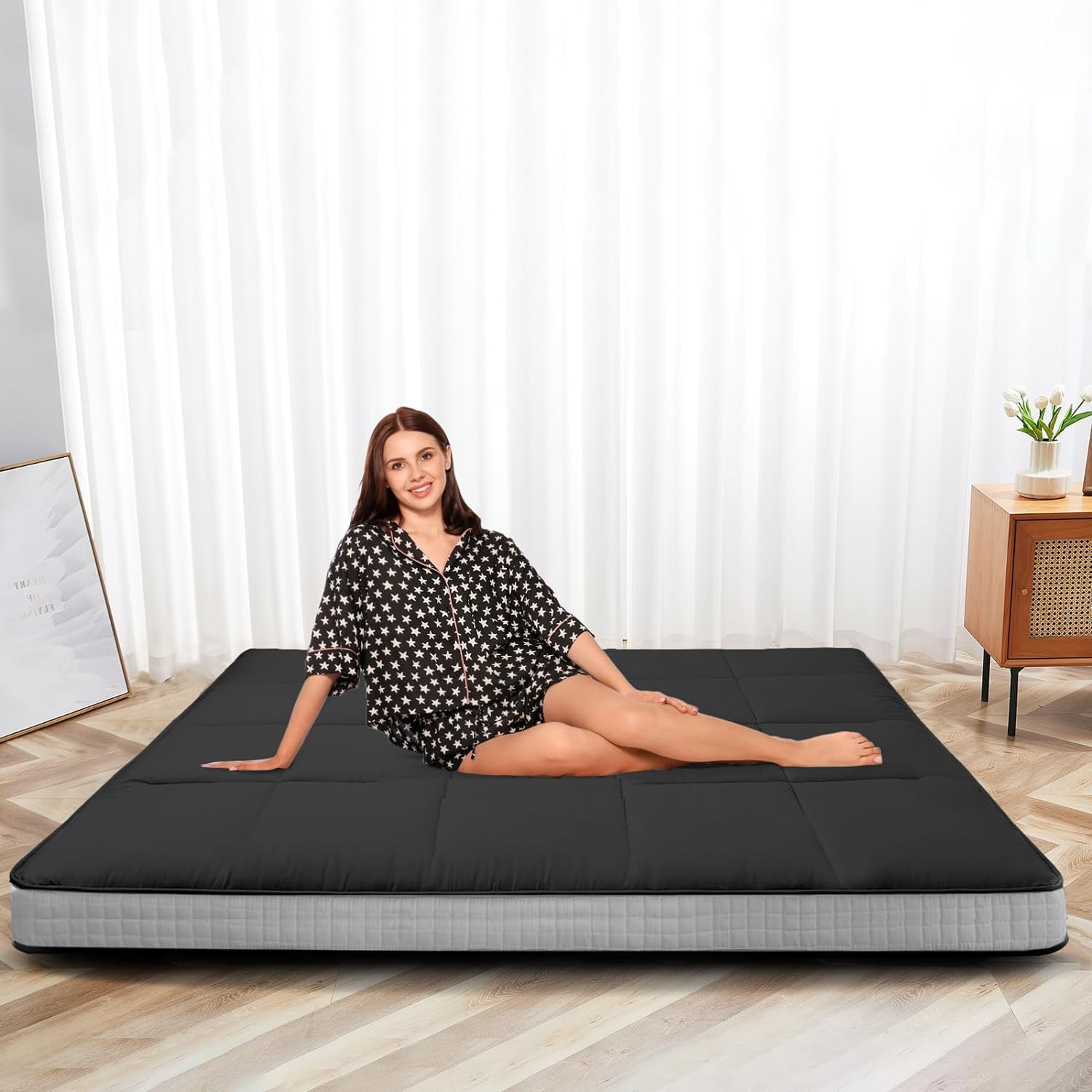 "Slsy 6"" Extra Thick Portable Folding Sleeping Large Futon Mattress ...