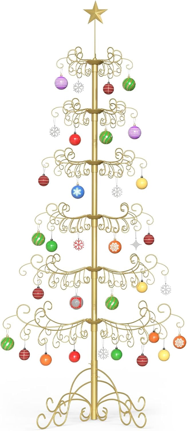 Slsy 7-foot metal ornament display rack golden, Wrought iron Christmas ...