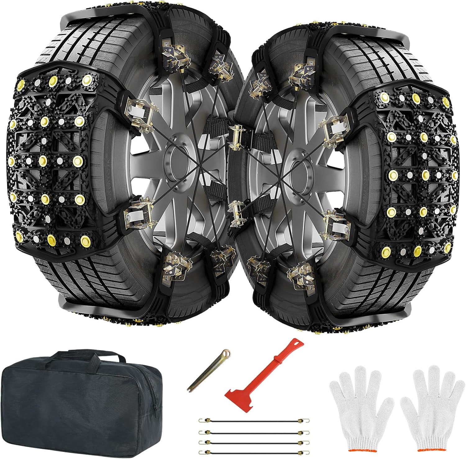 Slsy 8 Packs TPU Tire Snow Chains, Antiskid Tire Chains for Cars/SUVs ...