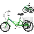 Slsy 7-Speed Adult Folding Tricycle, 20/24/26 inch, 350lbs Capacity ...