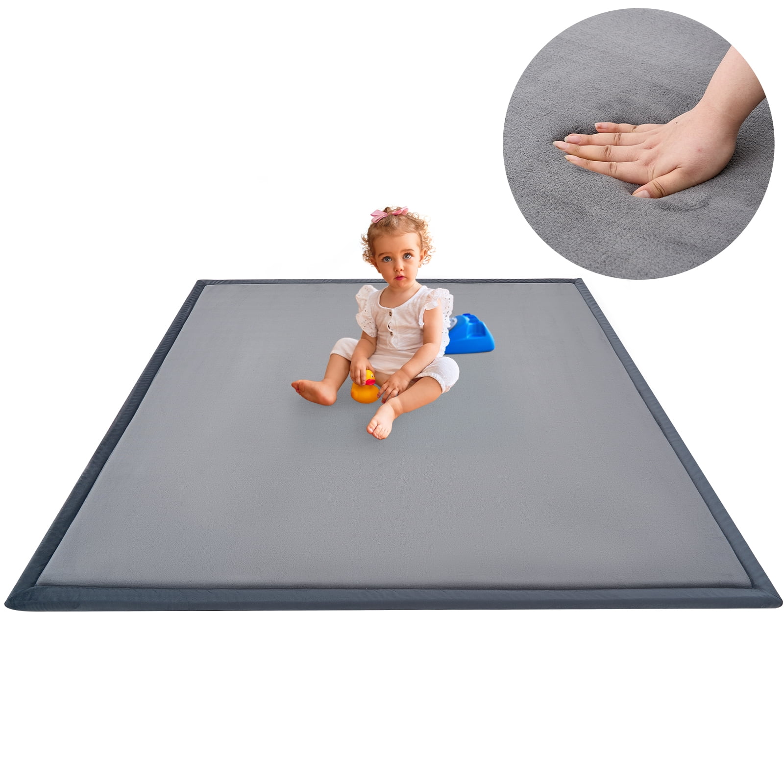 Slsy Baby Play Mat Nursery Rug, 1.4" Thick Memory Foam Soft Padded ...