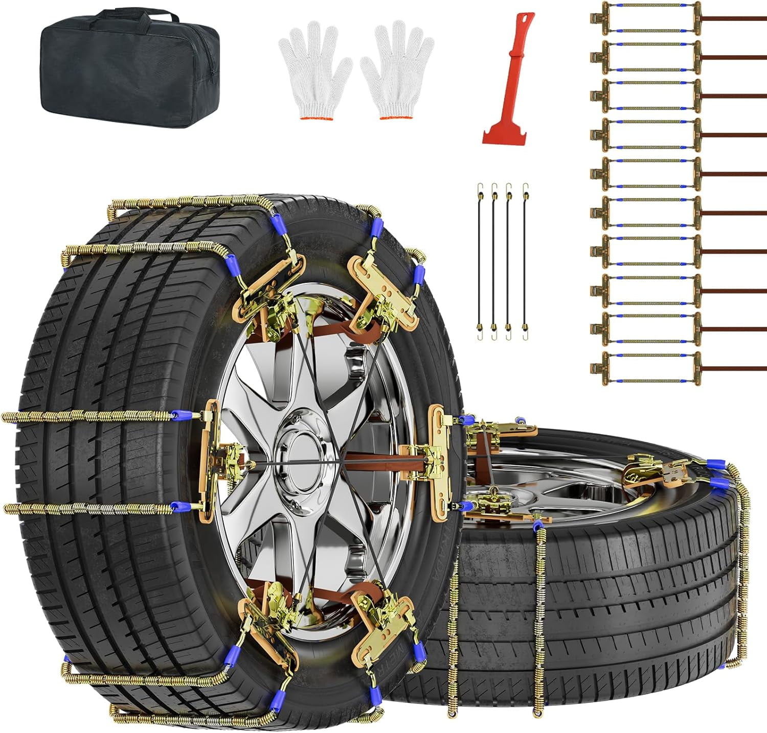 Slsy Cable Snow Chains 10 Packs, Tire Chains for Passenger Cars ...