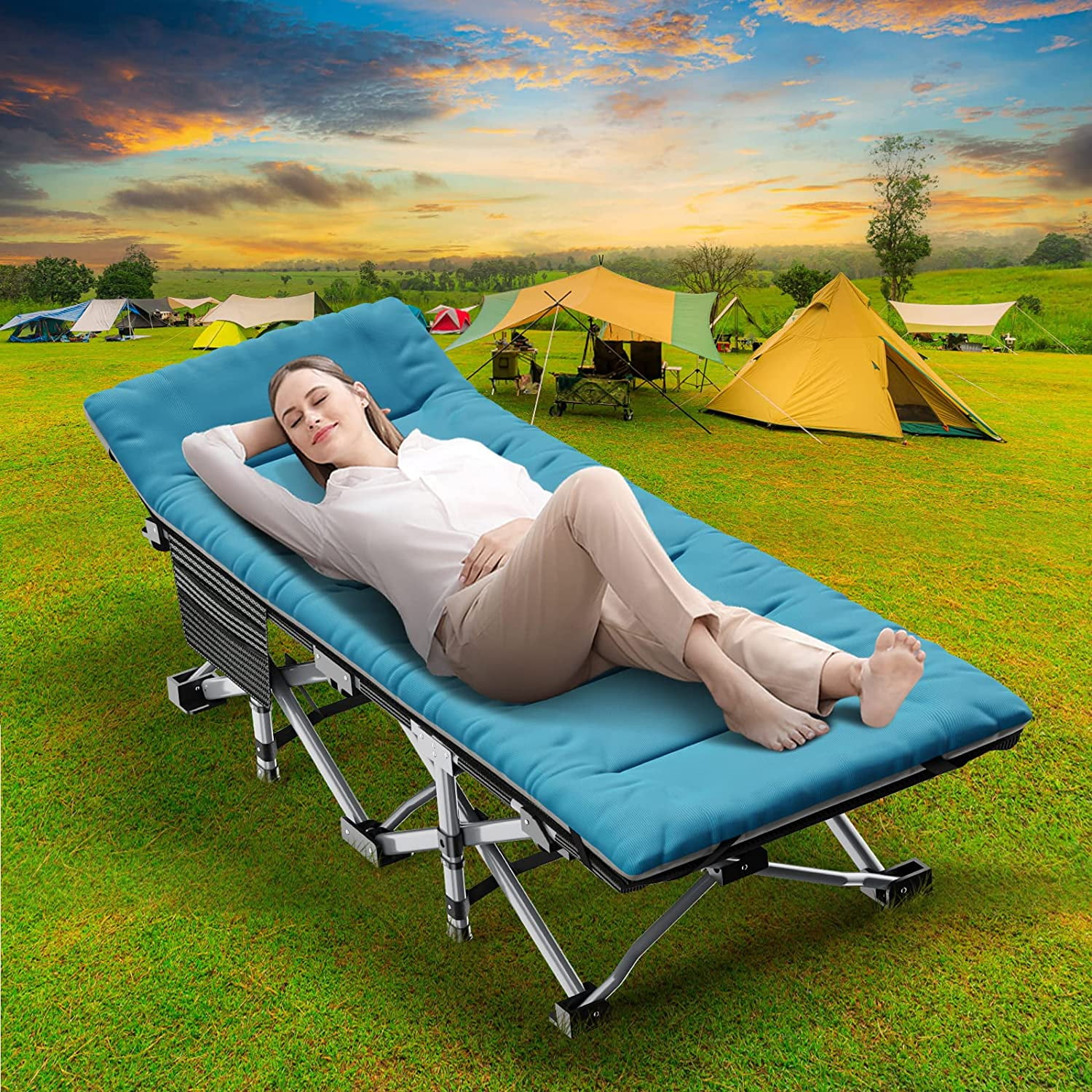 Slsy Cot, Folding Camping Cot for Adults, 75" x 28" Sleeping Cot ...
