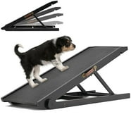 Pawhut Pet Ramp Bed Steps for Dogs Cats Foldable Height Adjustable with ...
