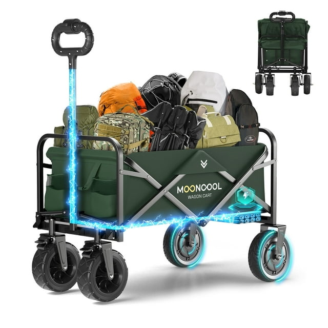 Slsy Electric Foldable Wagon Collapsible with 8" All-Terrain Wheel ...