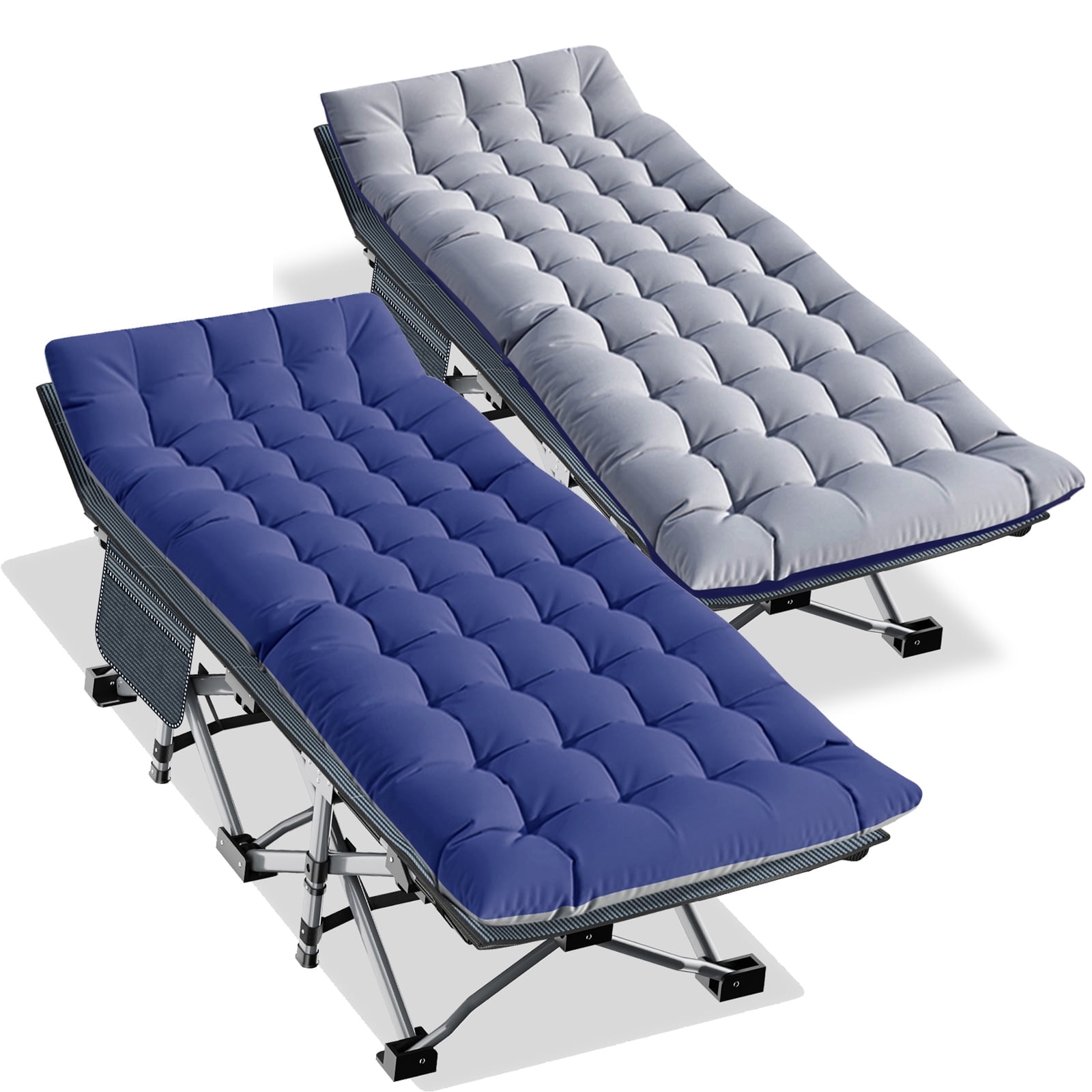 Slsy 2 Pack Heavy Duty Portable Folding Cots for Adults with Cushion ...