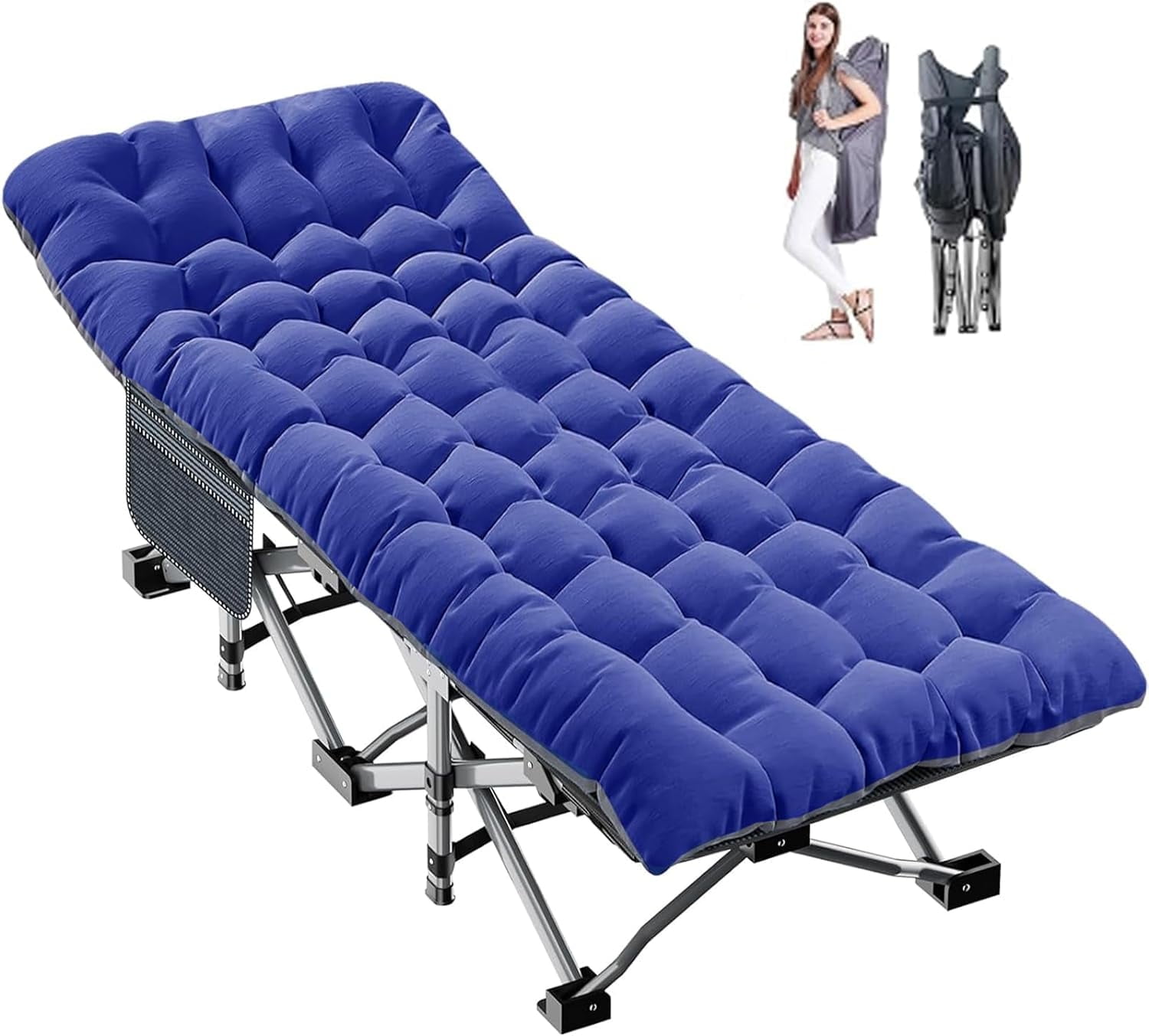 Slsy Folding Camping Cots with 2 Sided Mattress, Carry Bag, 75"*28 ...