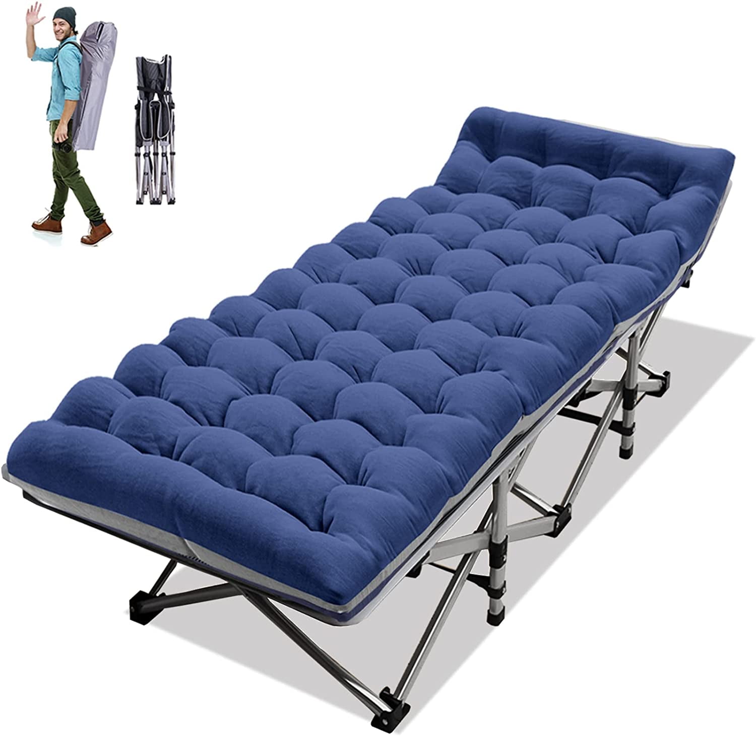 Slsy Foldable Camping Cot & Single Mattress, 800lbs Capacity, 28" Wide ...