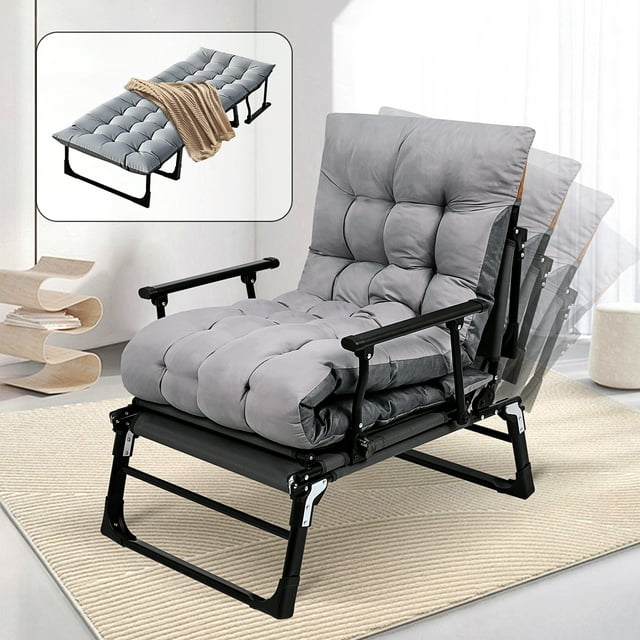 Slsy Folding Chair for Bedroom and Living Room, 3 in 1 Folding Lounge ...