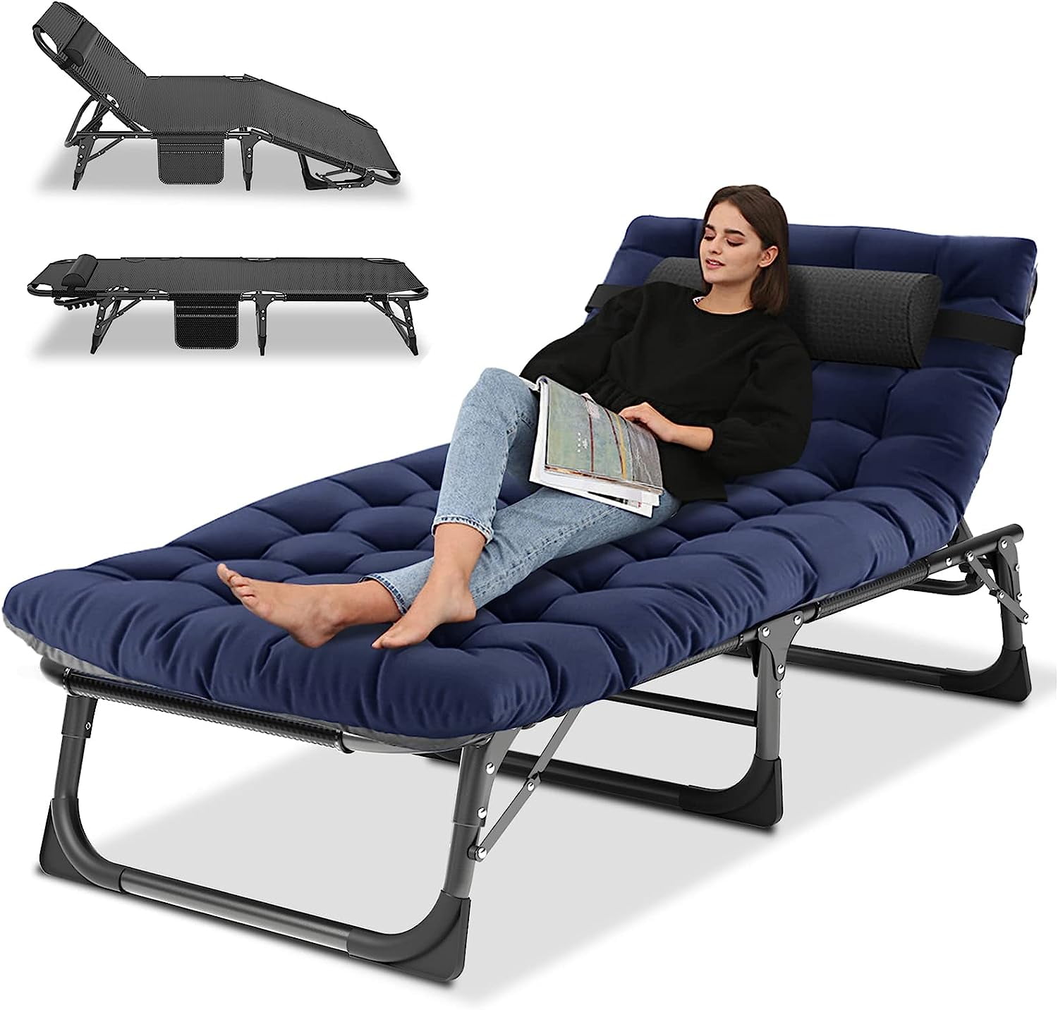 Slsy Outdoor Folding Chaise Lounge Chair, 5-Position, Heavy Duty for ...