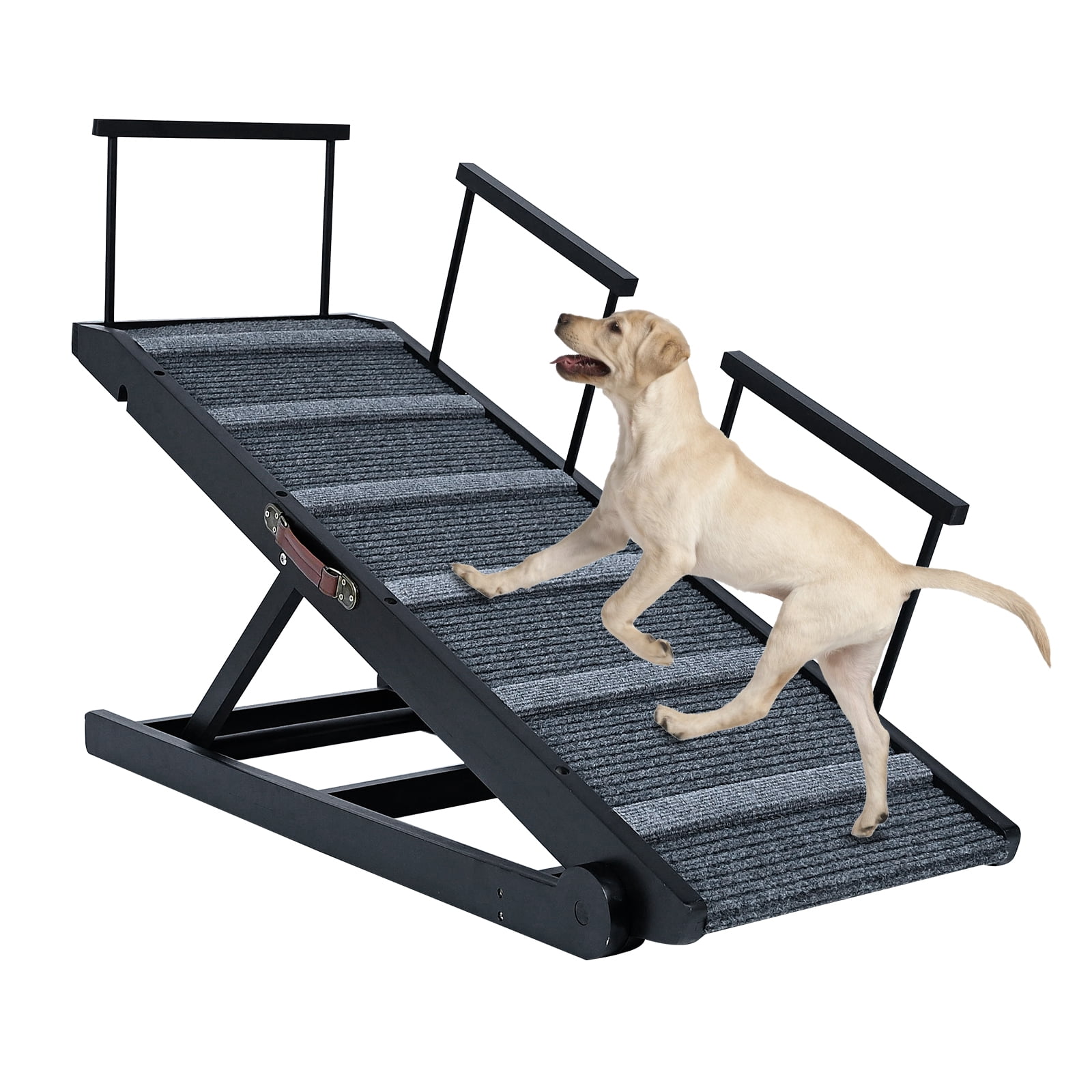 Slsy Folding Dog Ramp with Side Rails, 48" Long Foldable Wooden Pet ...
