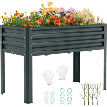 Vego Garden 32" Extra Tall 4 in 1 3.5ft x 3.5ft Modular Metal Oval ...