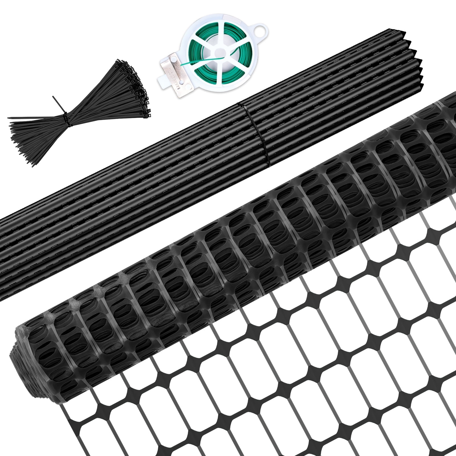 Slsy Garden Fence Animals Barrier Set, 40" x100 FT Plastic Fence Roll ...