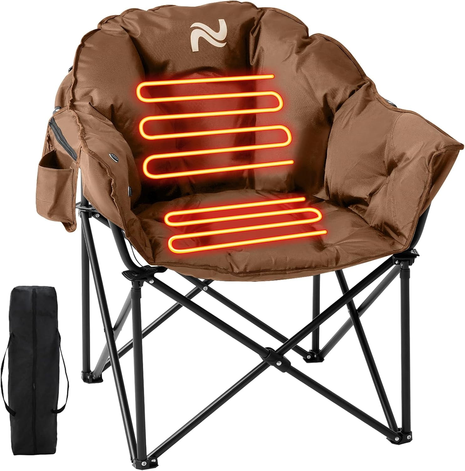 Slsy Heated Camping Chair Oversized, XL Heated Chair Outdoor Sports, 3 ...