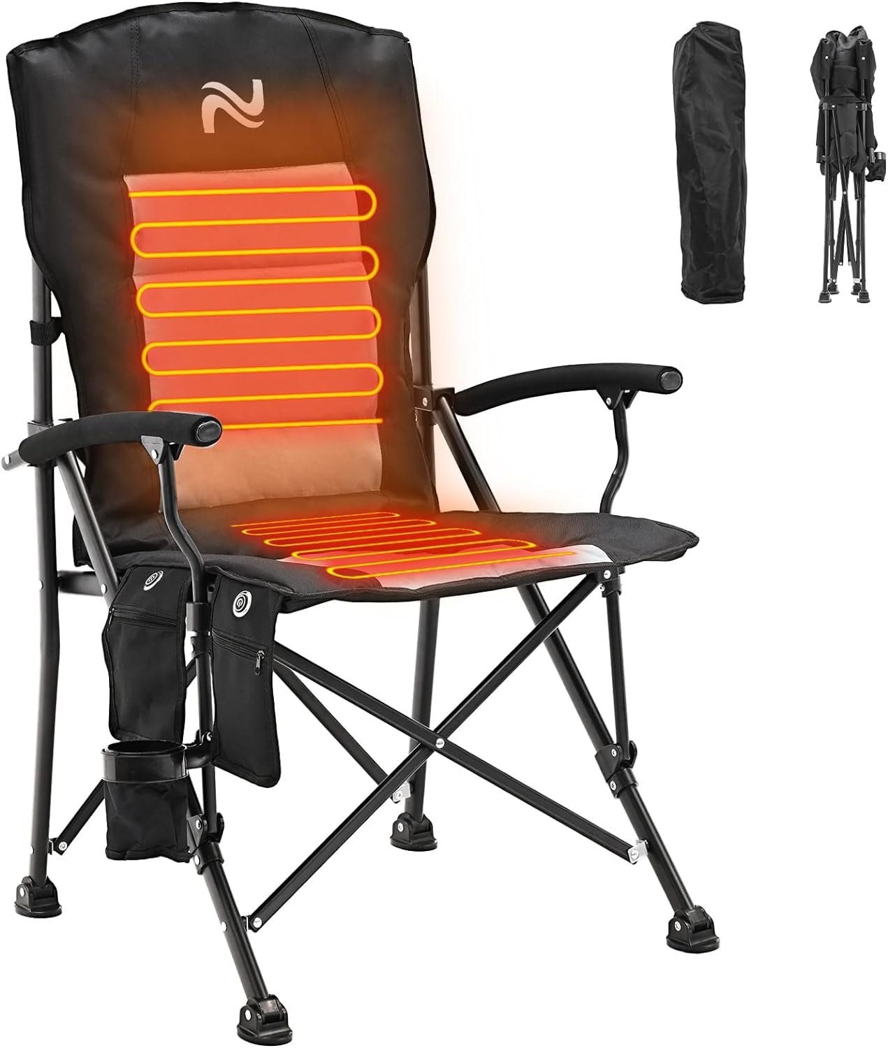 Slsy Heated Camping Chair Heats Back And Seat 3 Heat Levels Heated