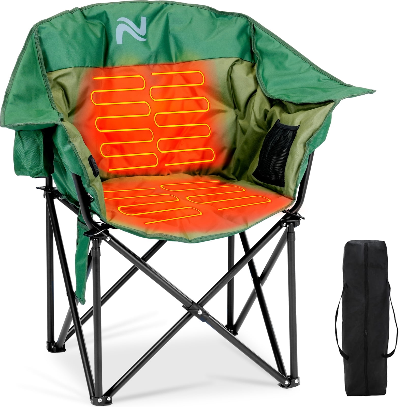 Slsy Heated Camping Chair Oversized with Pillow, XL Heated Chair ...