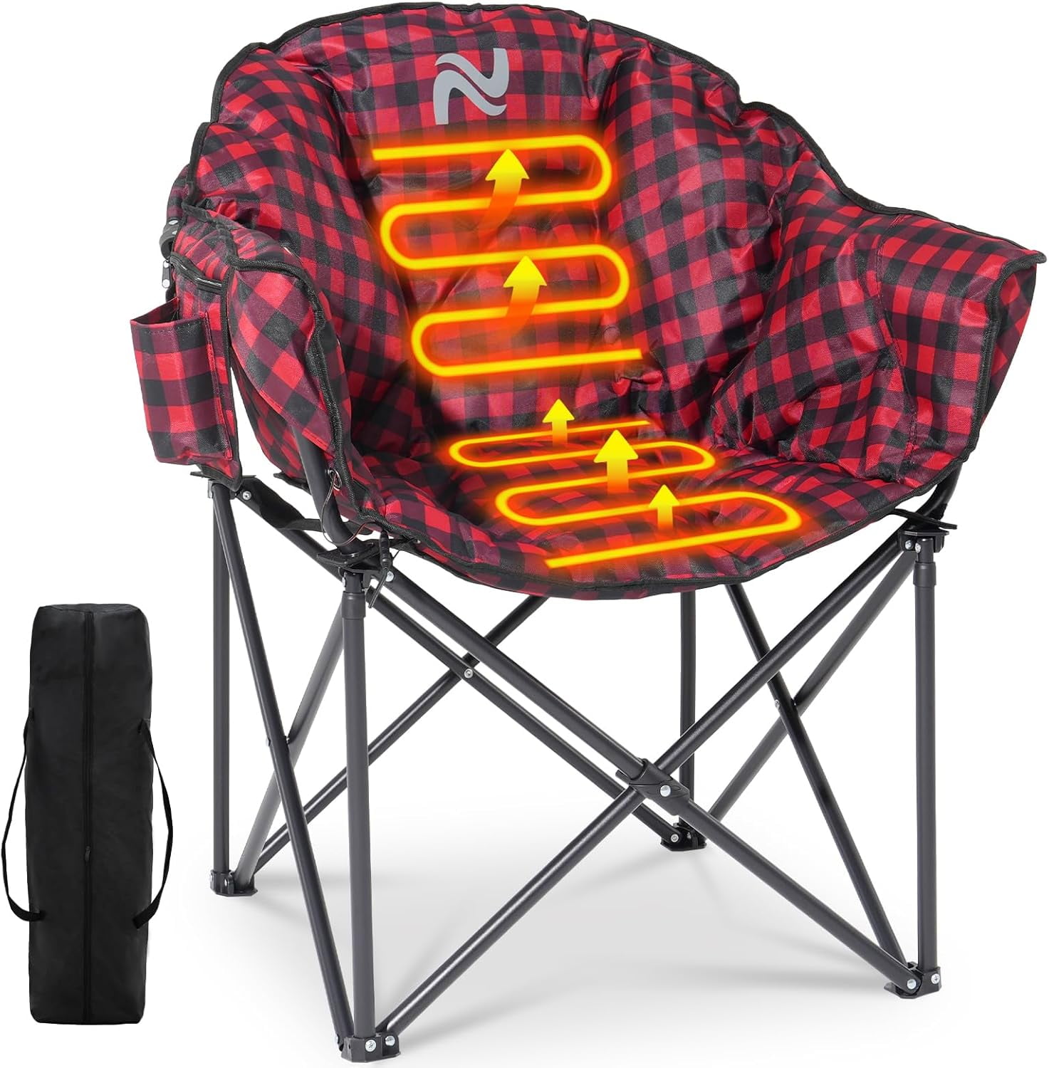 Slsy Heated Camping Chair, Oversized XXL Heated Chairs with 3 Heat ...