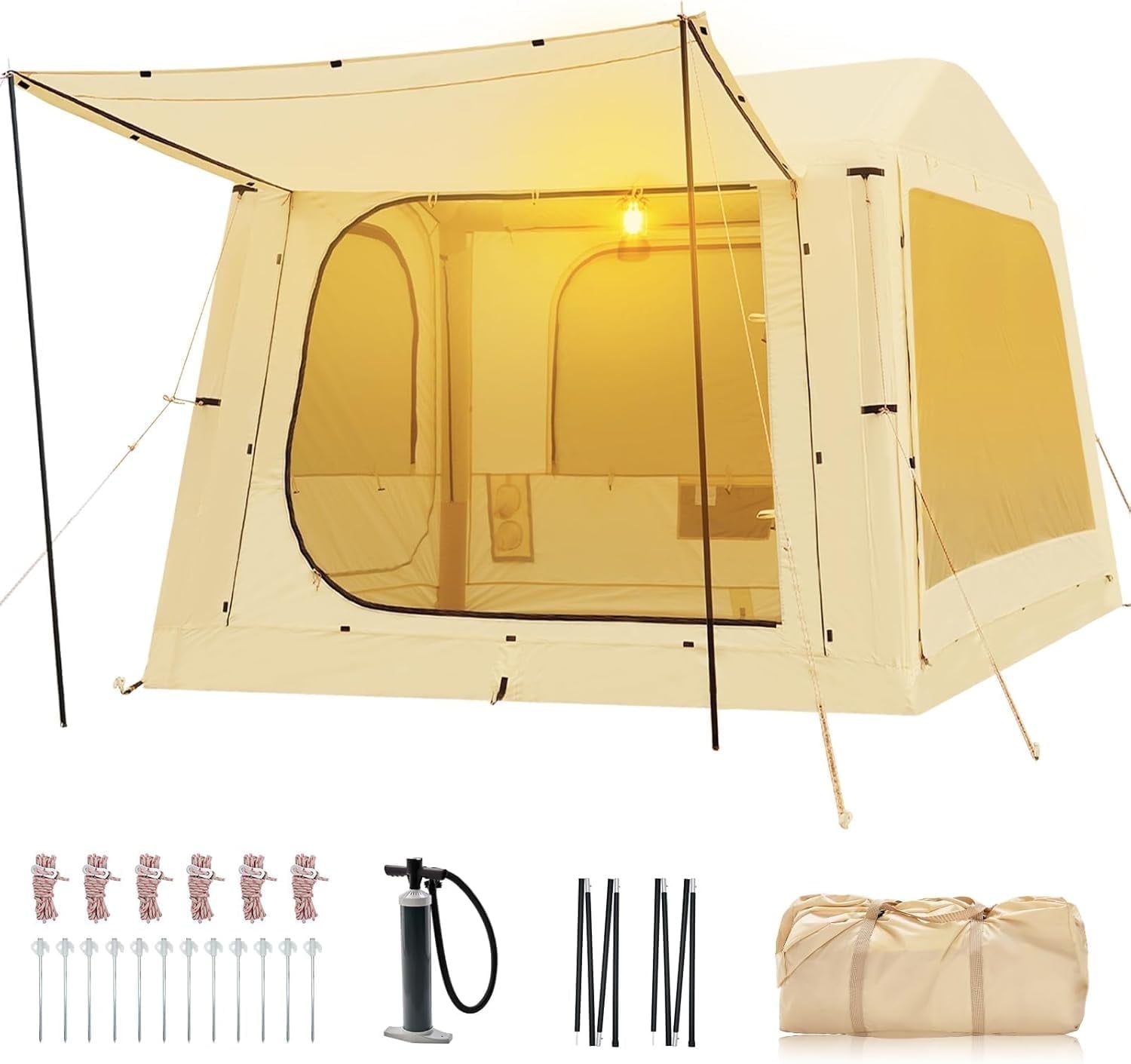 Slsy Inflatable Tent with Pump, Inflatable Tent for Camping 6~8 People ...
