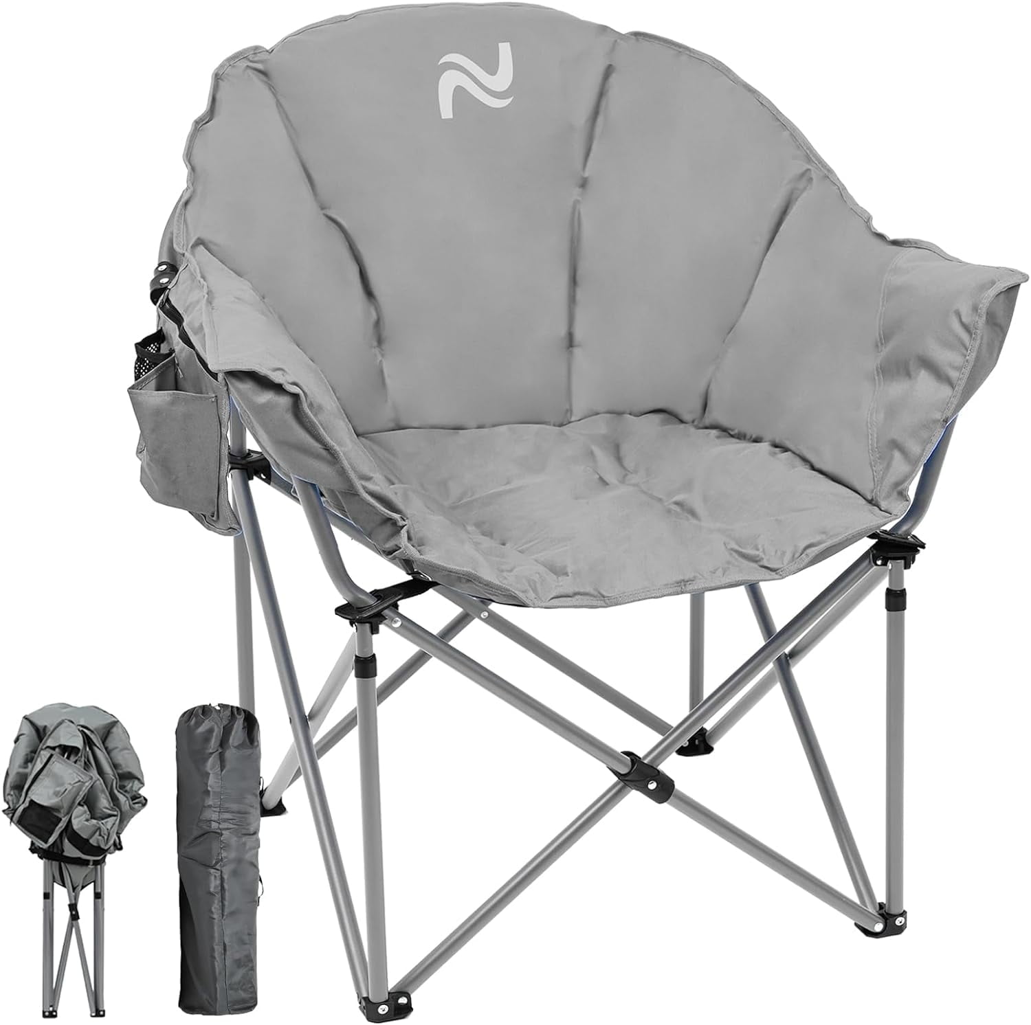 Slsy Oversized Camping Chair, Folding Moon Saucer Chair for Adults ...