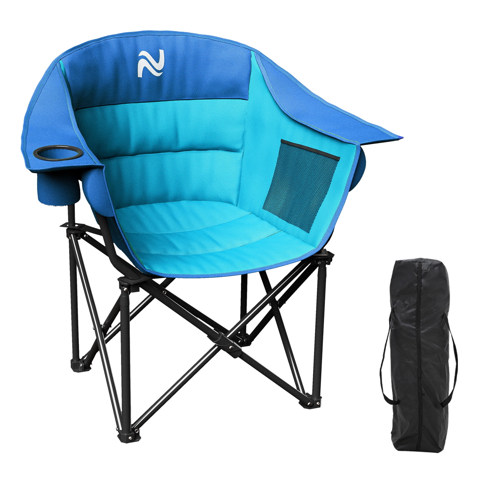 Slsy Oversized Padded Camping Chair with Armrests, Folding Camp Chairs ...