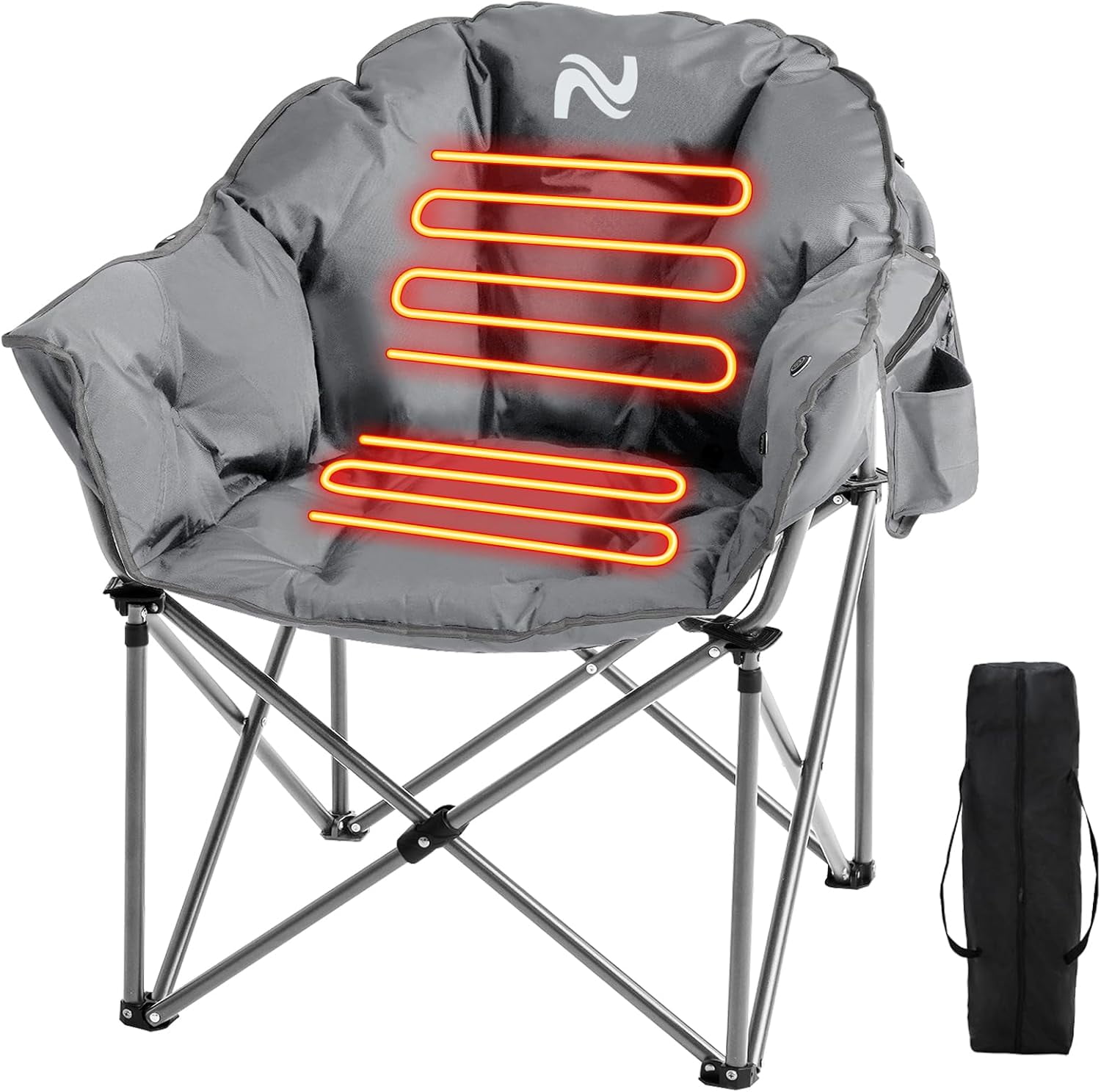 Slsy Oversized Heated Camping Chair Heats Back and Seat, Heated ...