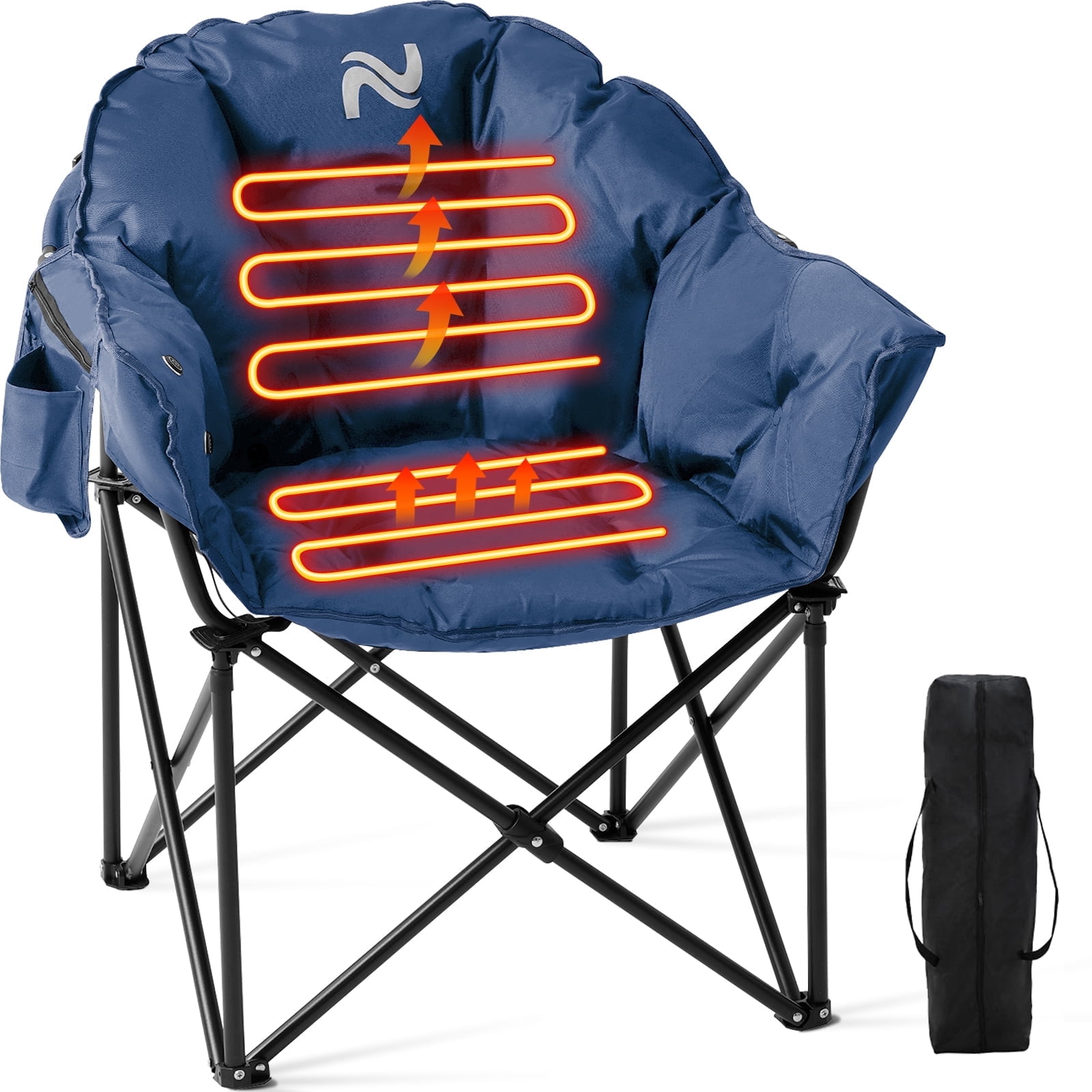 Slsy Oversized Heated Camping Chair, Padded Camp Chair with 3 Heat ...