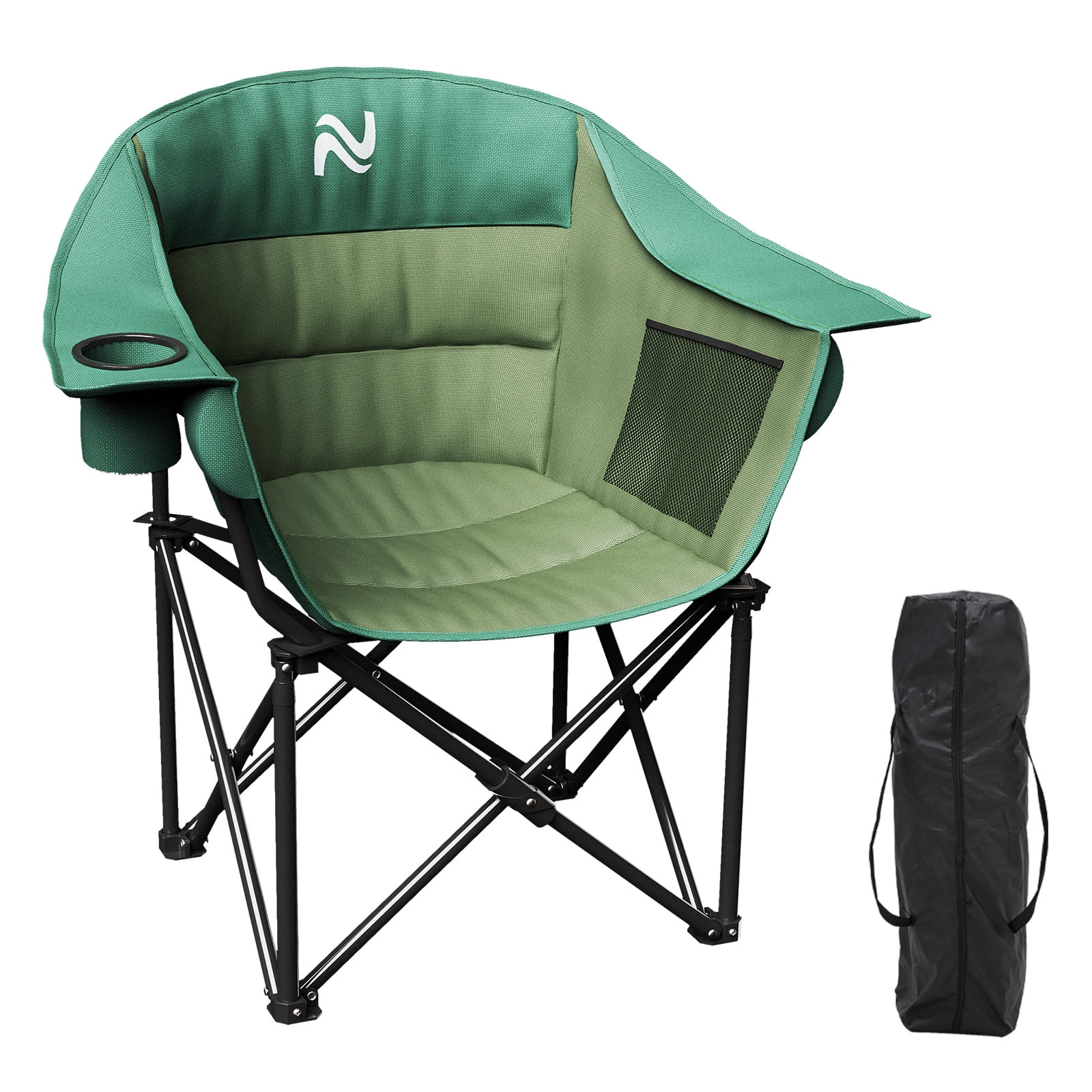 Slsy Oversized Padded Camping Chair with Armrests, Folding Camp Chairs ...