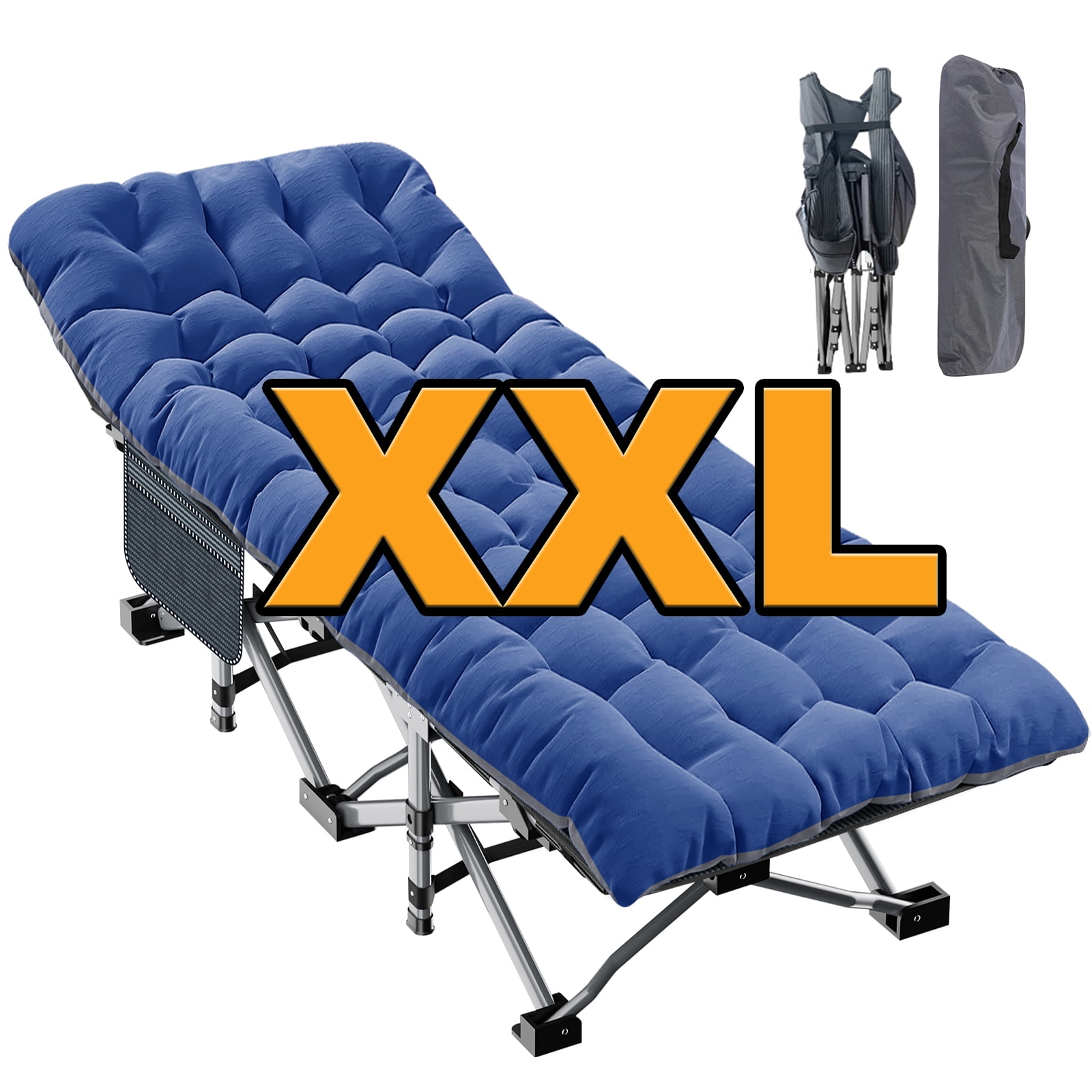 "Slsy Portable XXL Folding Bed Cot, Full Size with Padded Cushion, 78 ...