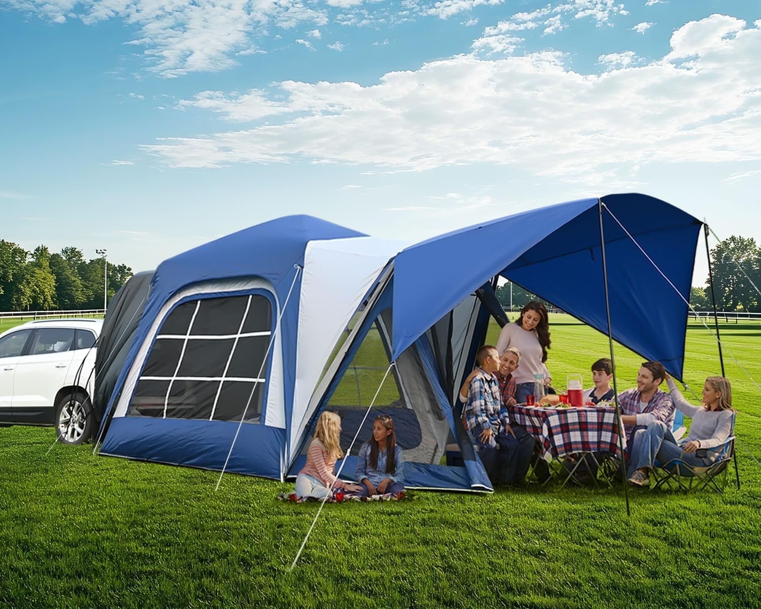 Slsy SUV Tent for Camping 6-8 People, 10x10ft SUV Tent Attachment for ...