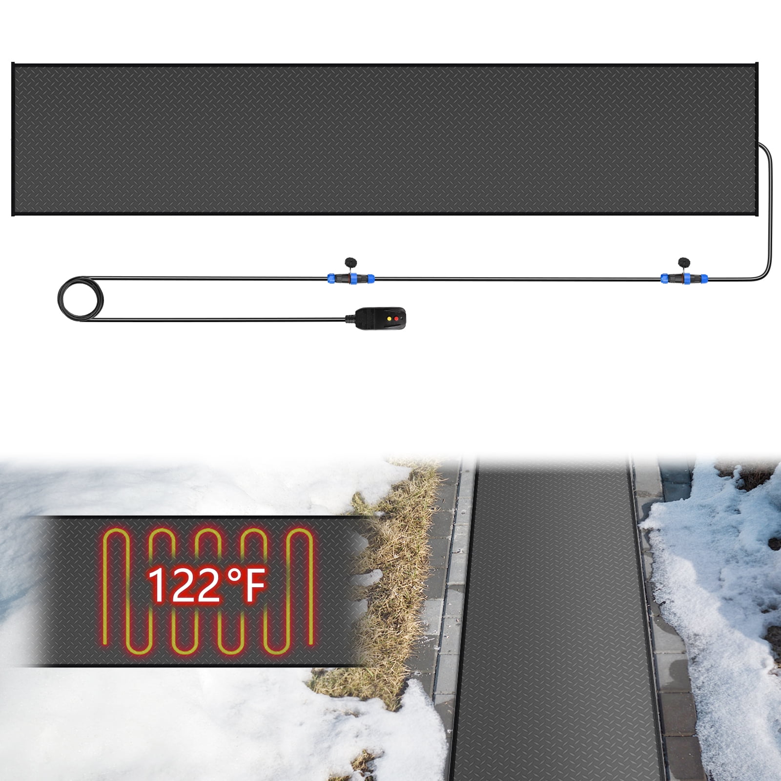 Slsy Snow Melting Mat, 10 x 30 inch, 3 in/h Melting Speed, Heated ...