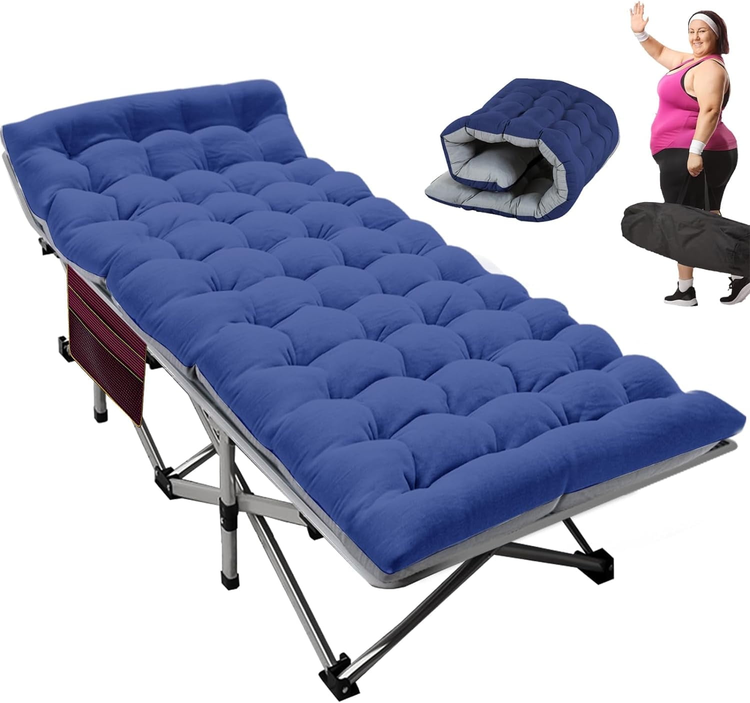 Slsy XL Folding Bed Cot with 3.3 inch 2 Sided Mattress, 75"* 28 ...