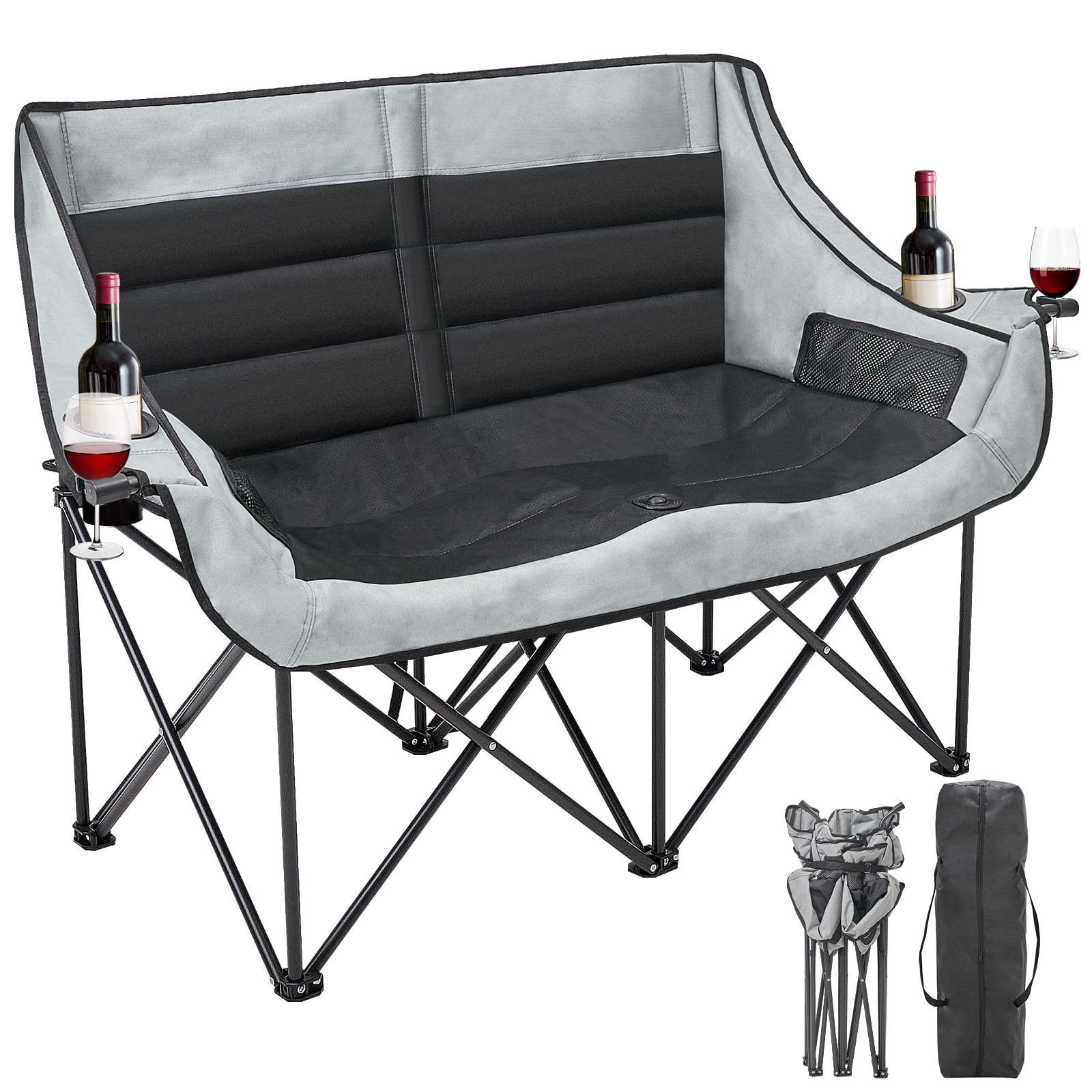 Slsy XXXL Oversized 2 Person Fully Padded Camping Chair, Folding ...