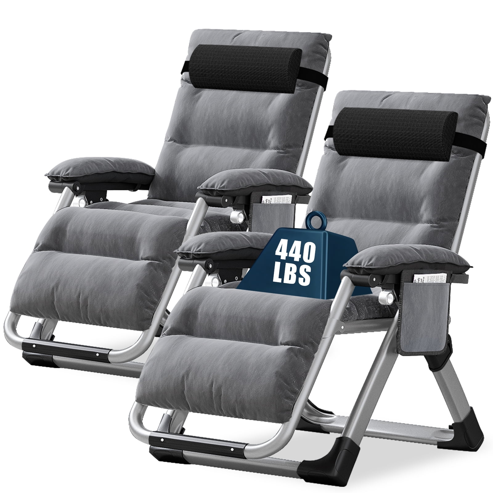 Slsy 2 Pack Zero Gravity Chairs, Lawn Recliner, Patio Lounger Set, with ...