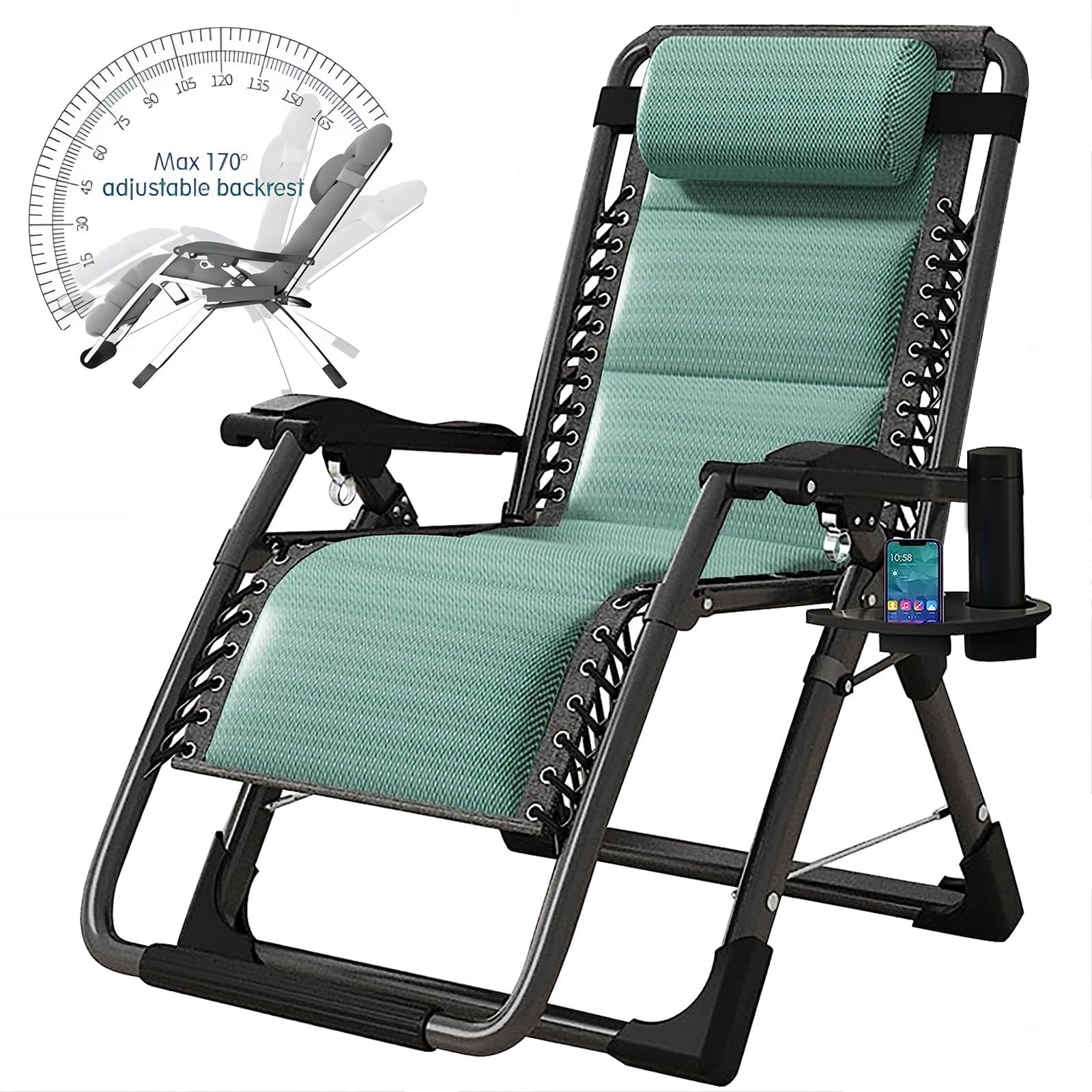 Slsy Zero Gravity Chair, Ice Touch Silk Lawn Recliner, Reclining Patio ...