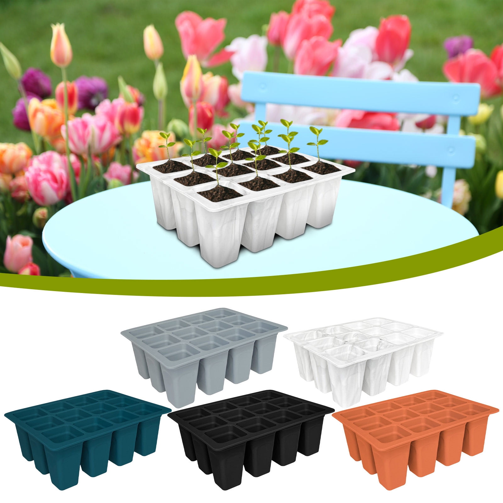 Sltwyw 10-Pack Reusable Nursery Plant Pots with Drainage Holes ...